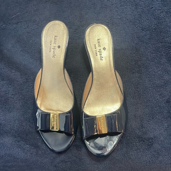 Shoes | Kate Spade Navy Blue Wedge Lightly Worn | Poshmark